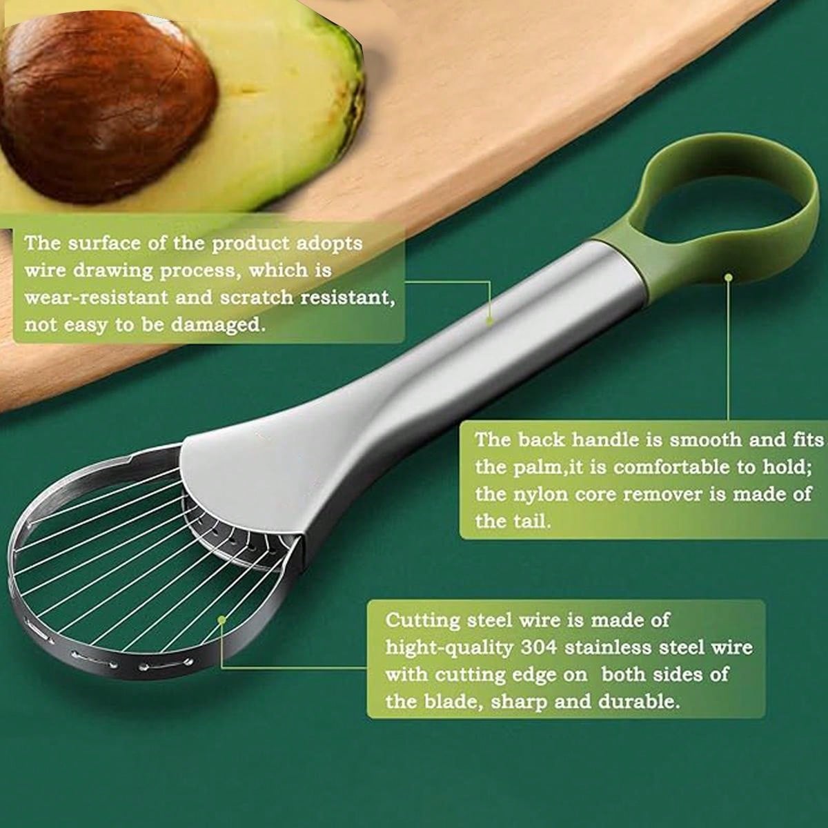 3 In 1 Avocado Slicer, Pitter, And Masher, Dual-Head Stainless Steel ...