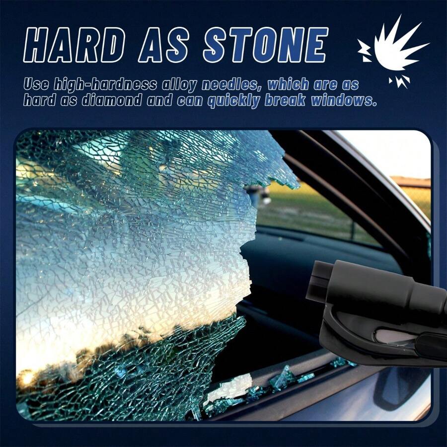 1pc 2-In-1 Car Emergency Safety Hammer Tool, Window Breaker & Seatbelt ...