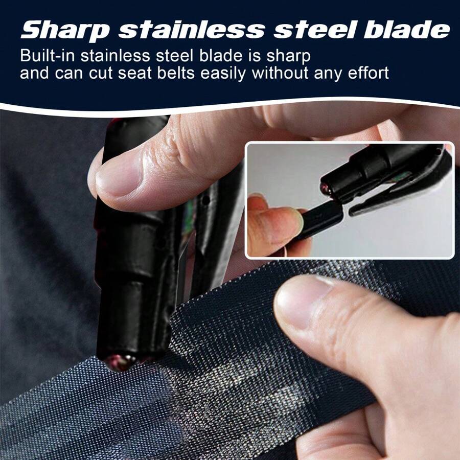 1pc 2-In-1 Car Emergency Safety Hammer Tool, Window Breaker & Seatbelt ...