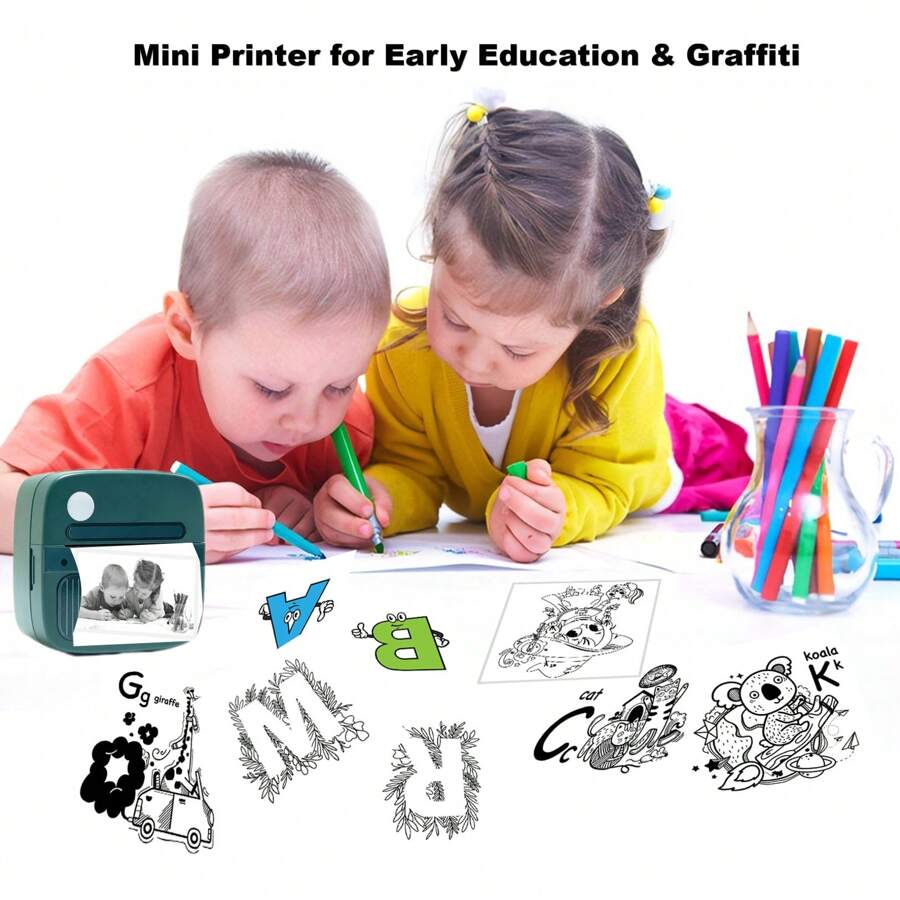 Thermal Sticker Printer, Mini Printer Sticker Maker Machine, Inkless ...