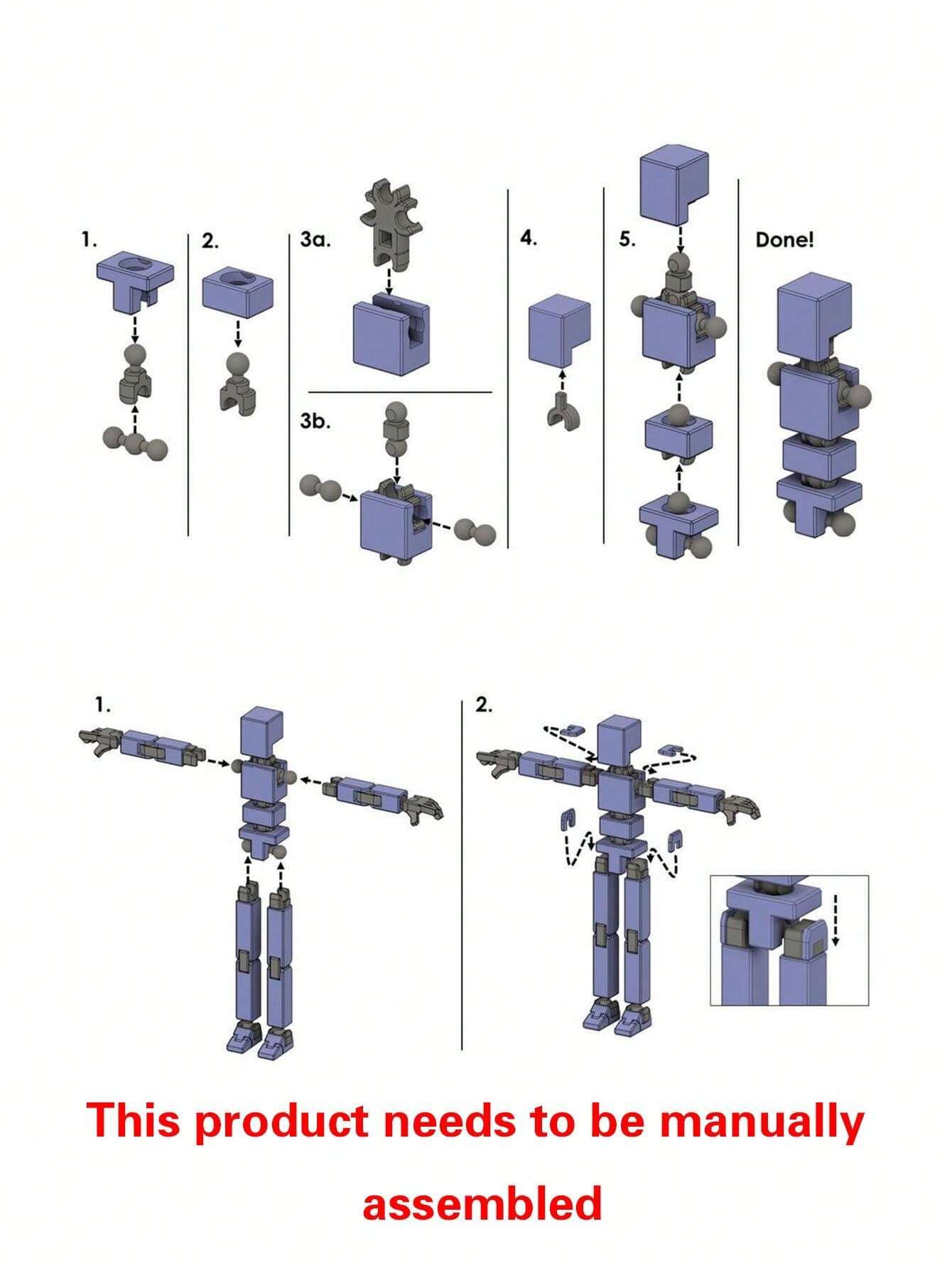 1set Jointed Articulated Doll Model Kit, With Replaceable Facial Expressions, For Creating ...
