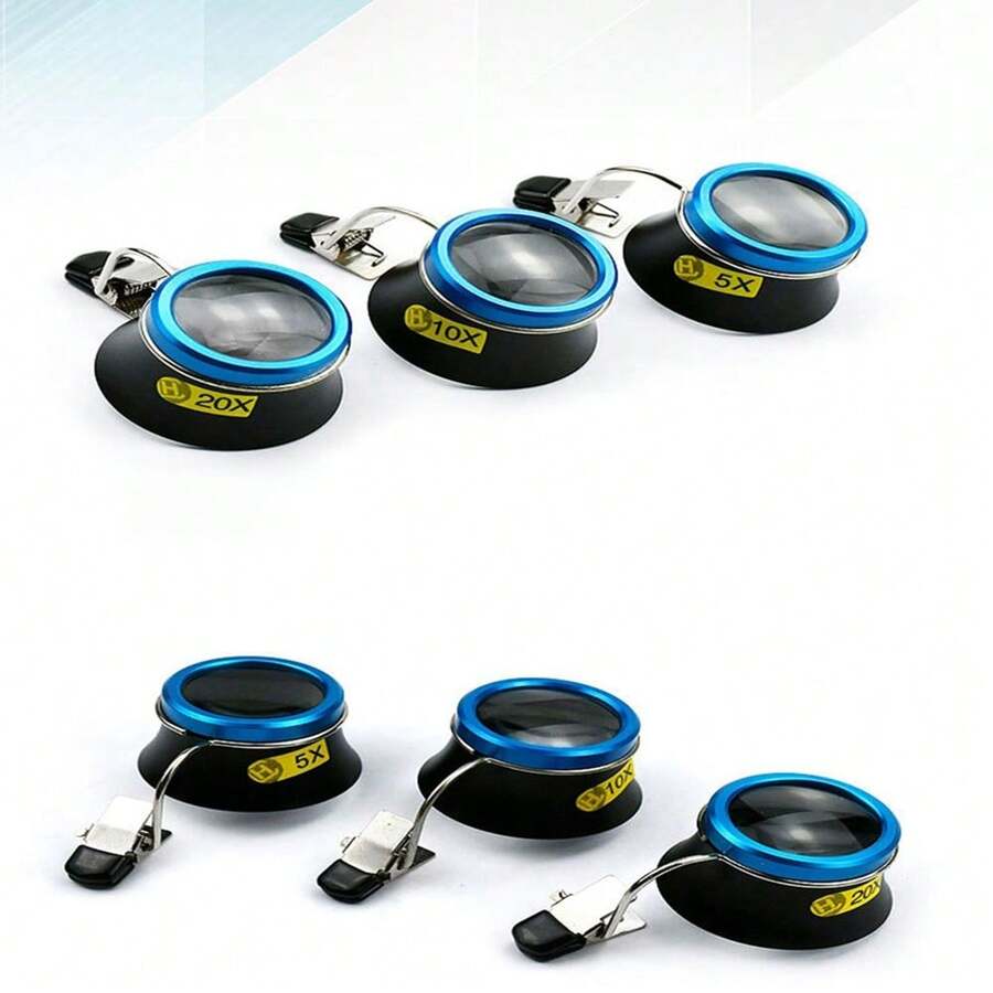 Lightweight Clip-On Magnifying Glass Set (5x, 10x, 20x) - Convenient ...