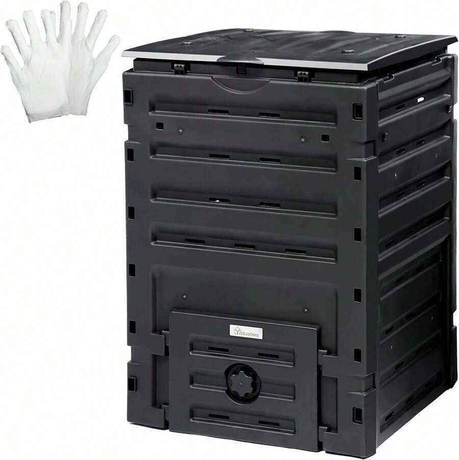Homnibu 120 Gallon (450L) Large Outdoor Compost Bin, Composter Box With ...