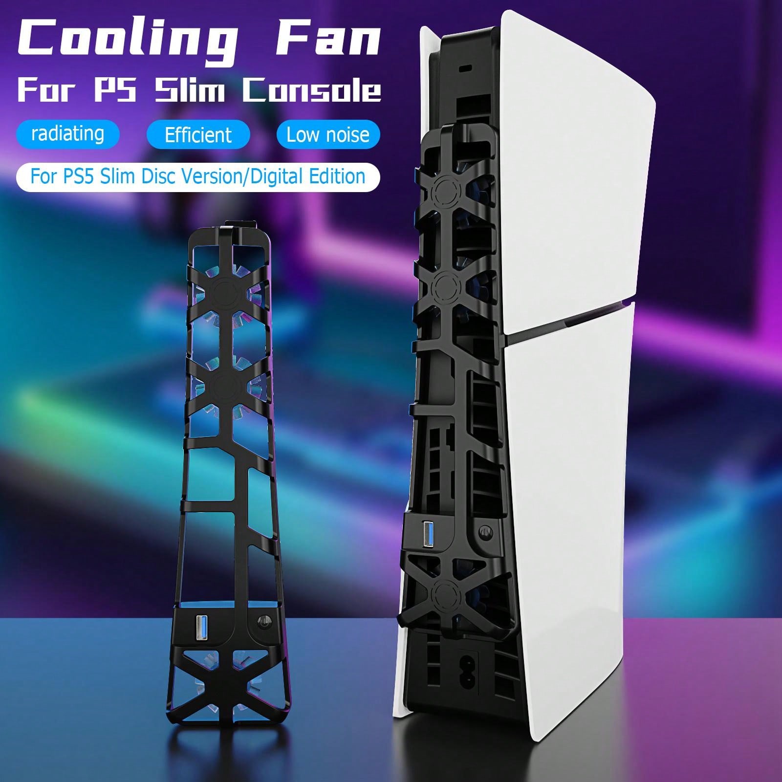 Cooling Fan For PS5 Slim Console, Quiet Cooling System With Memory ...