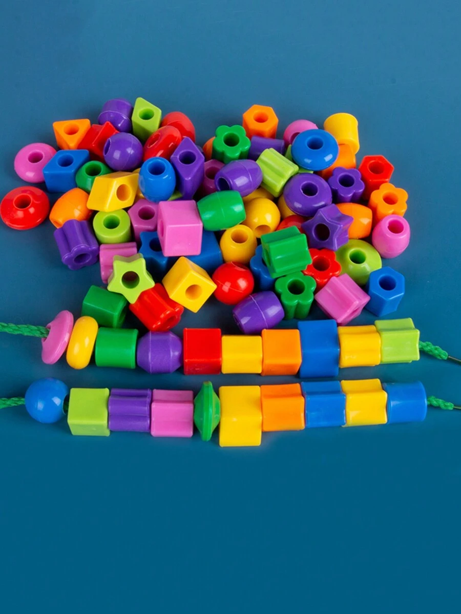 40pcs/Set Montessori Beads Stringing Kit For Toddlers Including Shapes ...