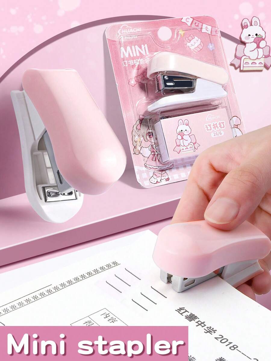 1set Mini Portable Stapler Set, Simple Multifunctional Student Small ...