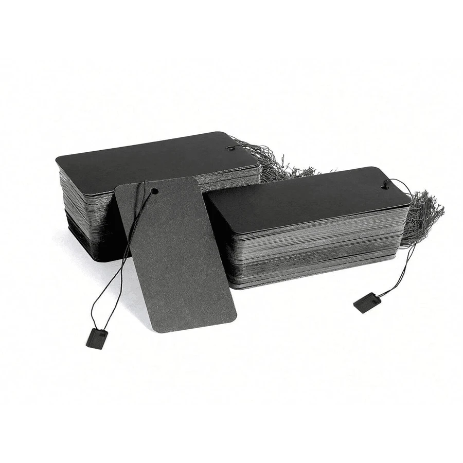 100 Pack Black Tags With String Large Price Tags With Elastic Strings ...