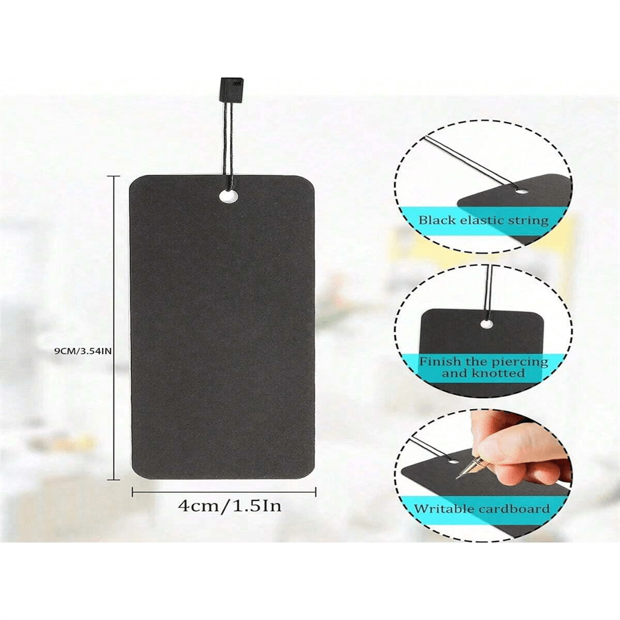100 Pack Black Tags With String Large Price Tags With Elastic Strings ...