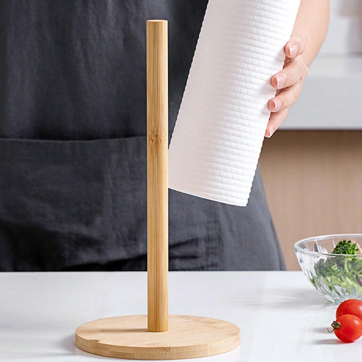 Kitchen Napkin Holder & Lazy Dishcloth Rack With Solid Bamboo Wood ...