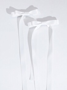 2pcs Ballet Style Ribbon Streamer Fairy Bow Hair Clips, Fashionable ...