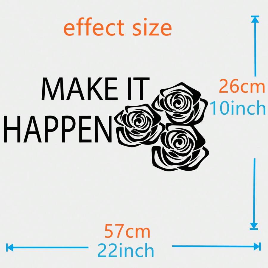 Motivational Quotes, Let It Happen, Inspirational Letter Pvc Stickers ...