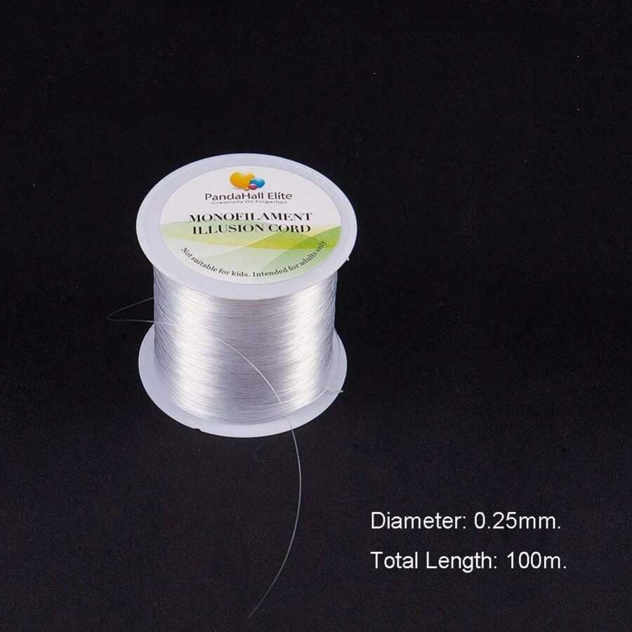 1 Roll 0.25mm Clear Crystal Fishing Thread Nylon Wire Beading String ...