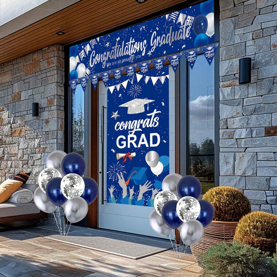 Graduation Decorations Class Of 2024, Graduation Decorations 2024, Navy ...