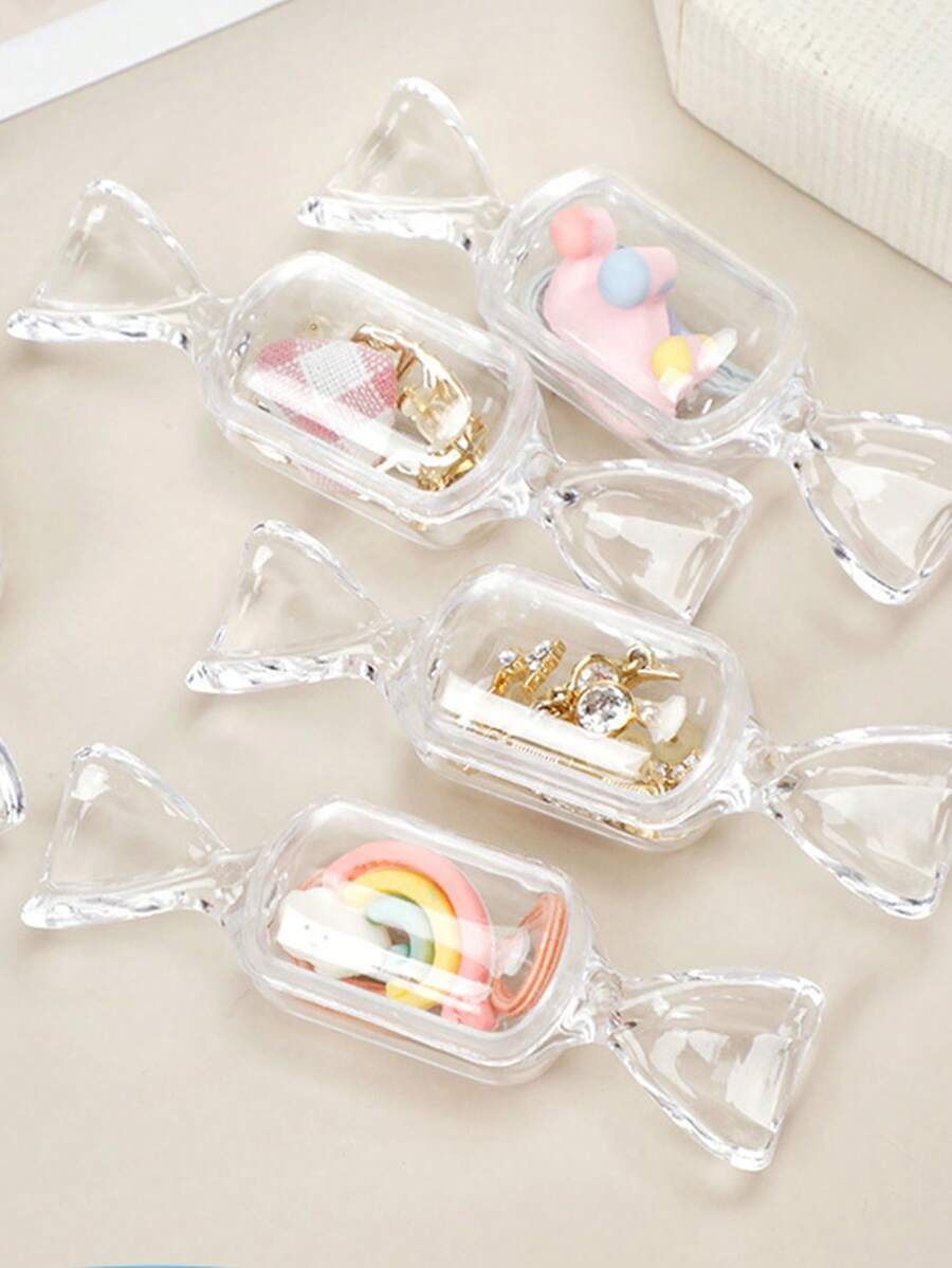 Cute Mini Transparent Candy Shaped Box For Storing Jewelry, Candy, Etc ...