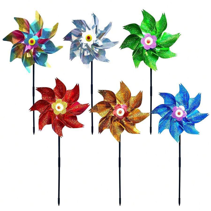 Sparkly Reflective Pinwheels With Stakes, Colorful Wind Spinners ...