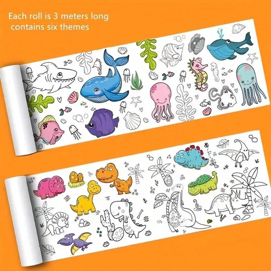 118-zoll-giant Doodle Scroll Für Kinder, Kreativer Bunter ...