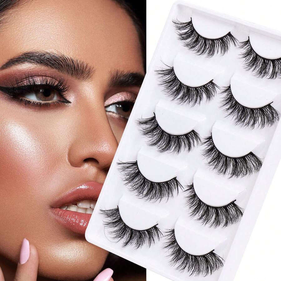 5 Pairs Packing 12-17mm Fashionable Women Cat Eye Slanted Flying Style ...