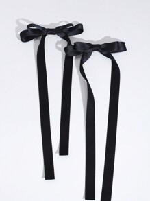 2pcs Ballet Style Ribbon Streamer Fairy Bow Hair Clips, Fashionable ...