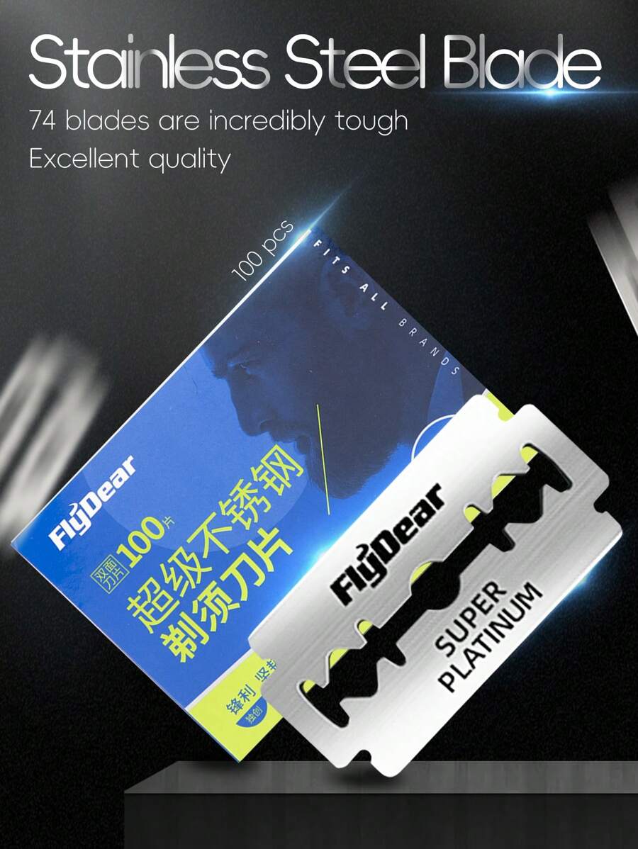 Fly Dear Razor Blades Pack Of 100, Stainless Steel Blades Manual Razor ...