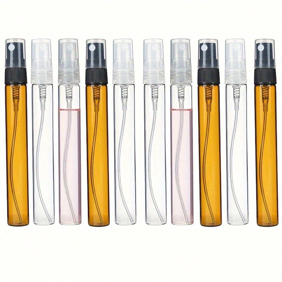 0.34oz Amber Glass Perfume Bottle Atomizer Container Perfume Pump ...
