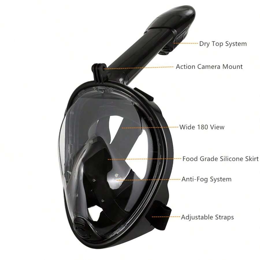 Full Face Snorkel Mask For Adults & Kids, Snorkeling Gear With Camera ...