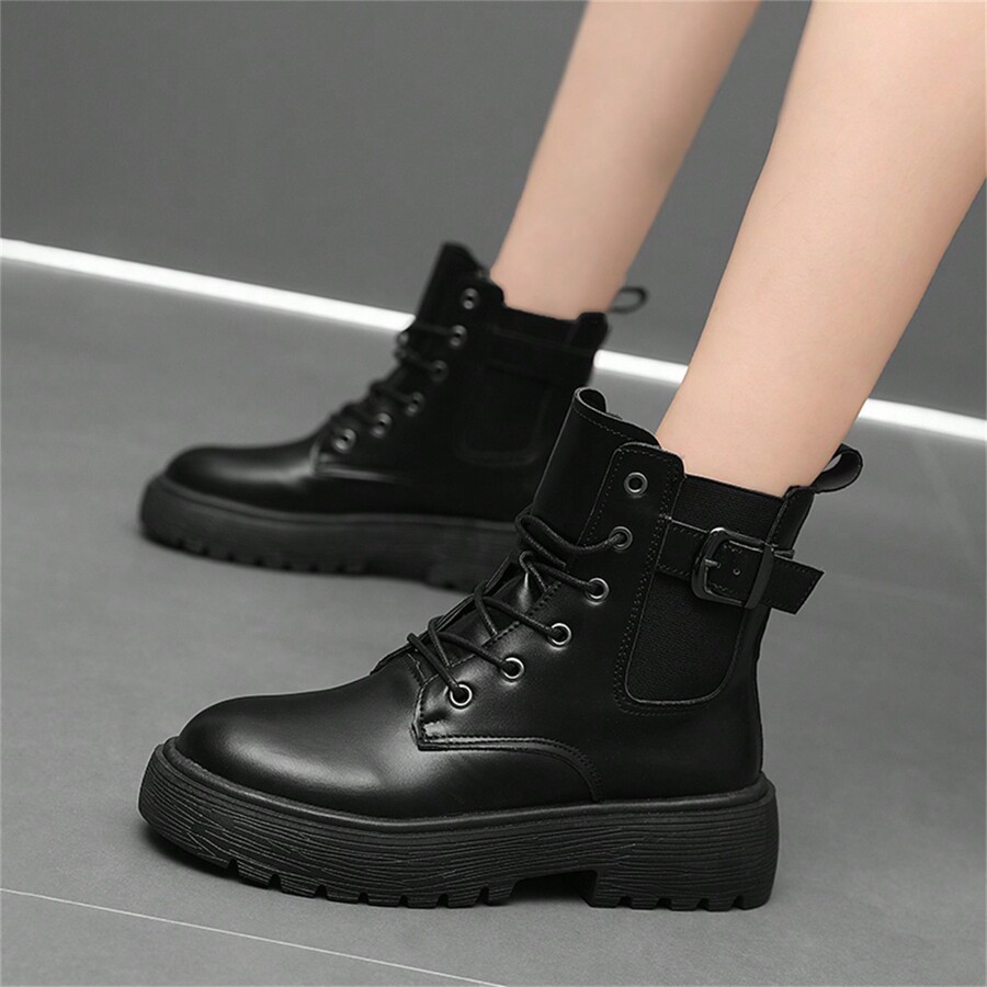 Botas Mate De Estilo Chelsea Con Suela Gruesa De Estilo Motero Para ...
