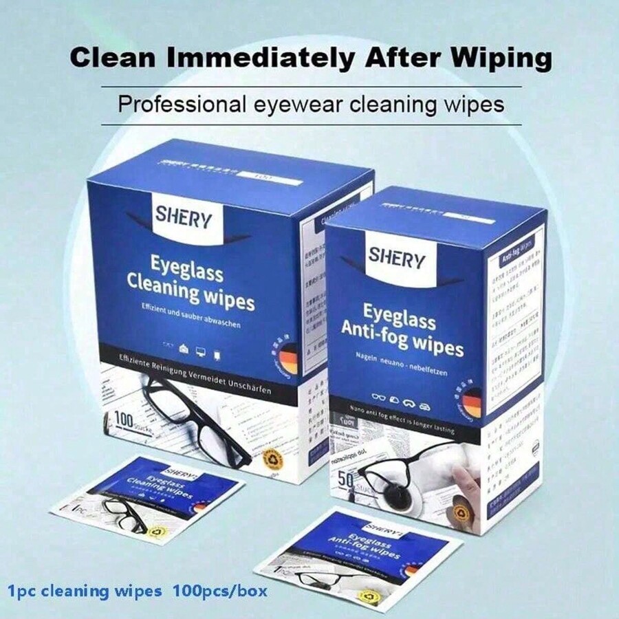100pcs/Box Eyeglass Cleaner Lens Wipes, Eye Glasses Cleaner Wipes, Pre ... 100pcs/Box Eyeglass Cleaner Lens Wipes, Eye Glasses Cleaner Wipes, Pre ...