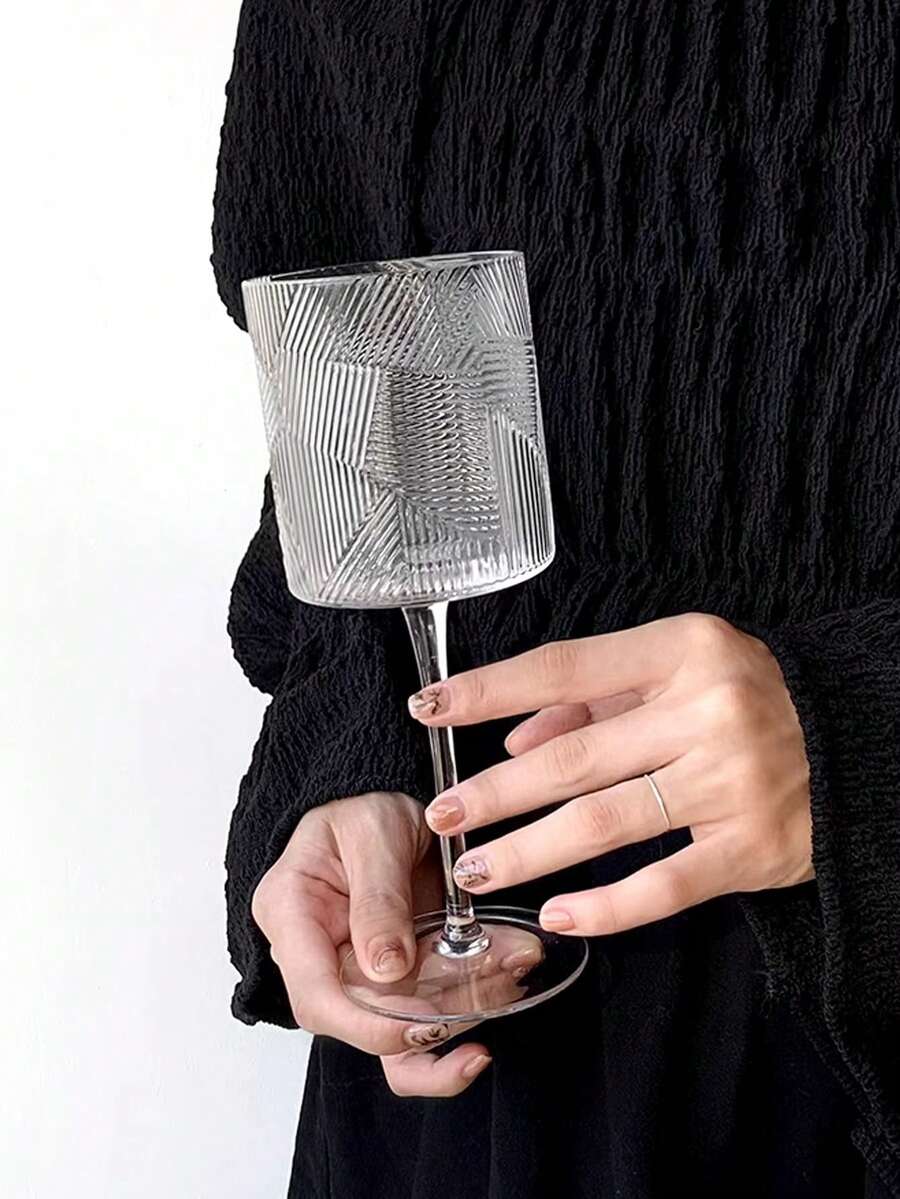 Leaf Pattern Straight Red Wine Glass 390ml | SHEIN USA