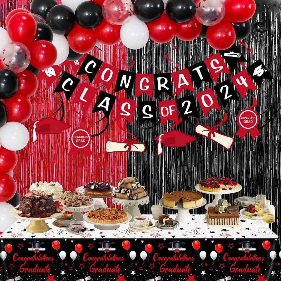 Graduation Decorations Class Of 2024 Graduation Party Decorations Red ...
