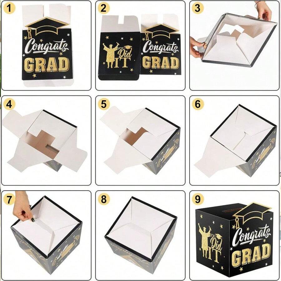 Blue Gold Color Box With 30 Greeting Cards | SHEIN USA