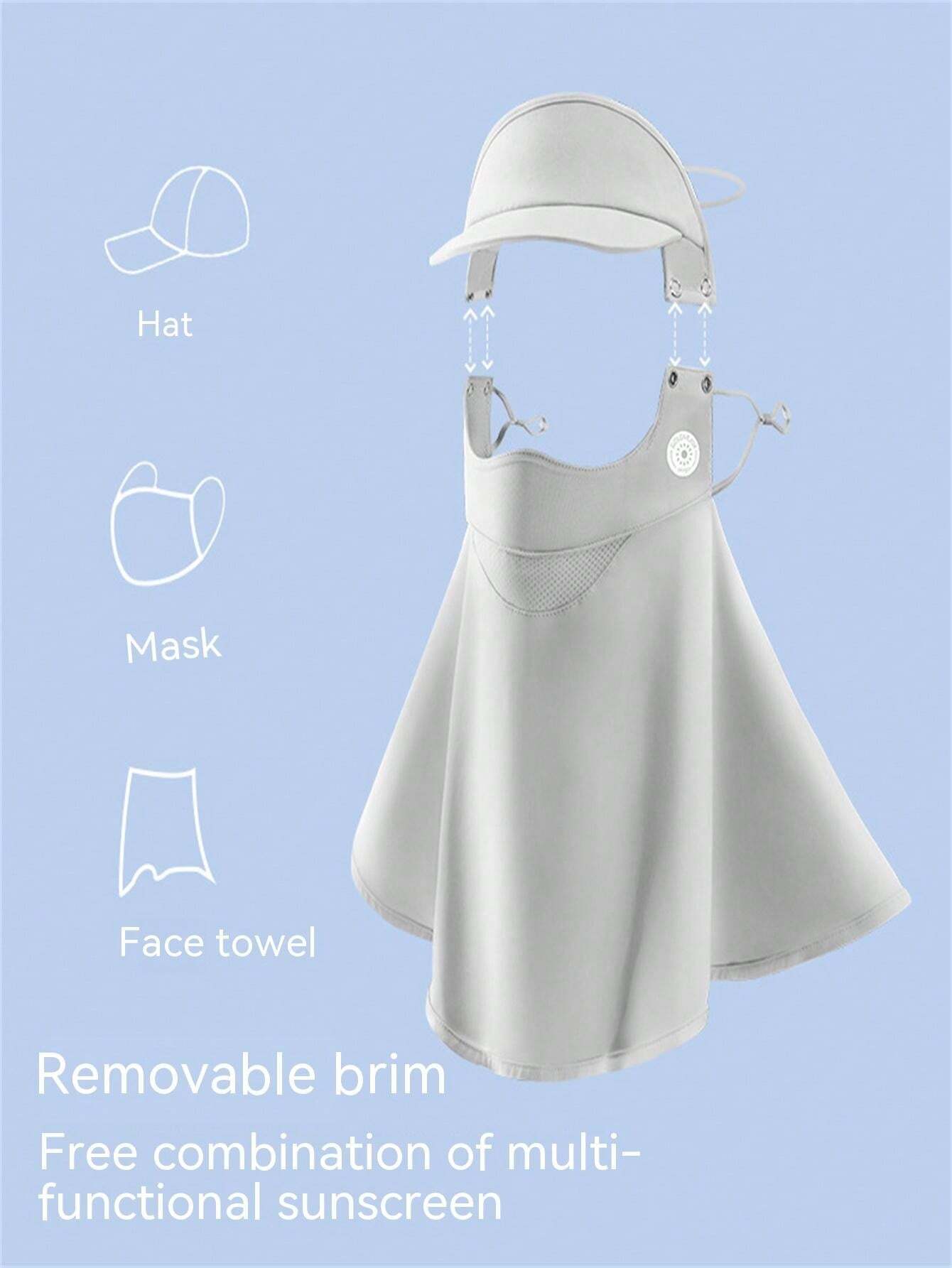 Summer Iced Silk Sunscreen Face Shield Full-Face Female Protect ...