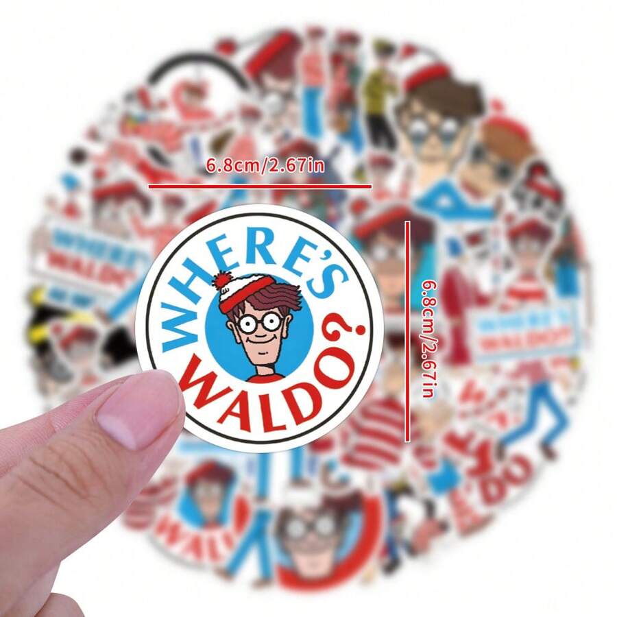 55PCS Wheres Waldo Stickers Wheres Waldo Merch Bulk Stickers Sticker ...