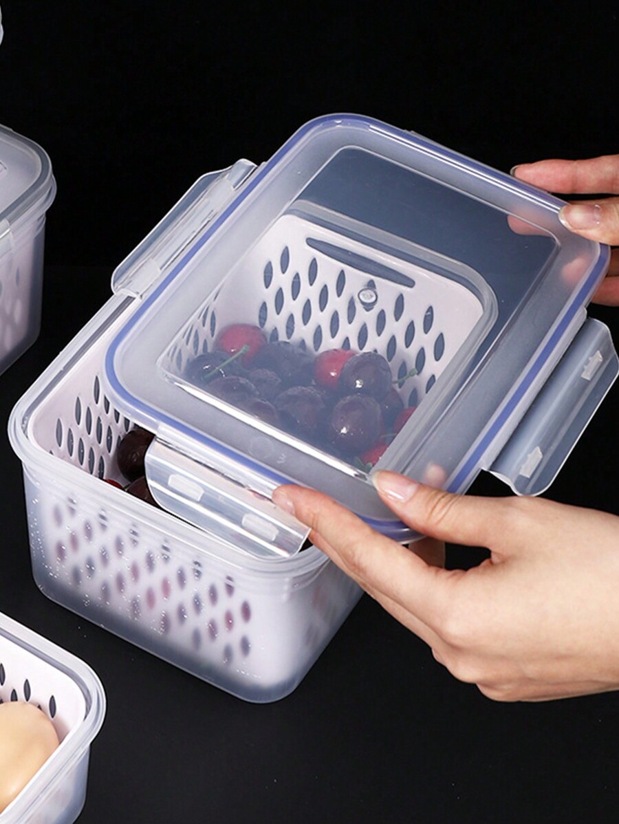 1pc Refrigerator Storage Box Drainage Fresh-Keeping Box, Suitable For ...