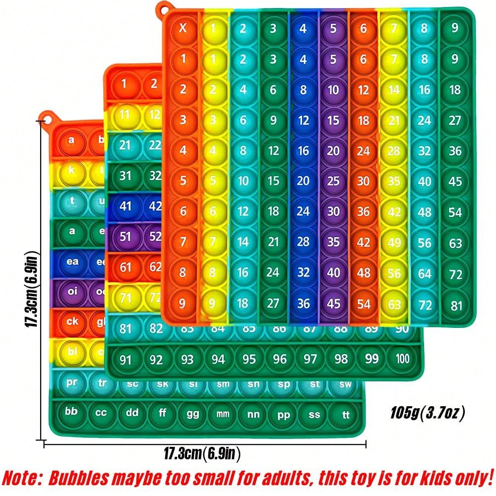 6.8in(17.3cm) Numbers Phonics Multiplication Times Board Games Fidget ...