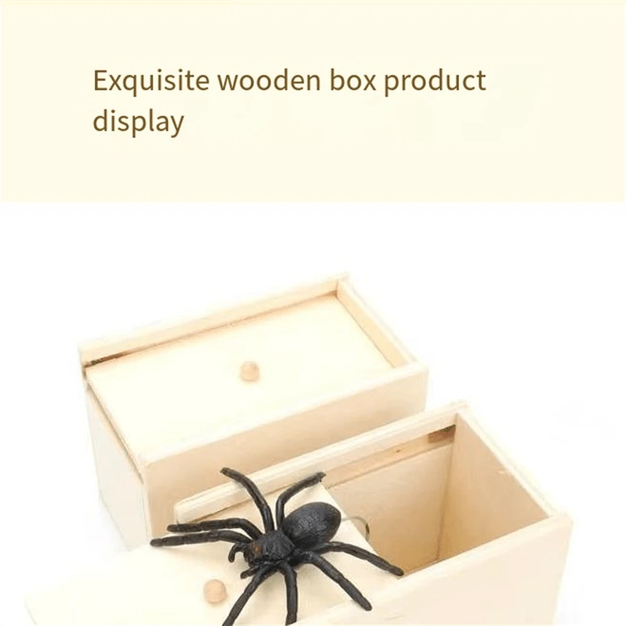 April Fool's Day Prank Prop Spider Box, Funny DIY Wooden Surprise Box ...
