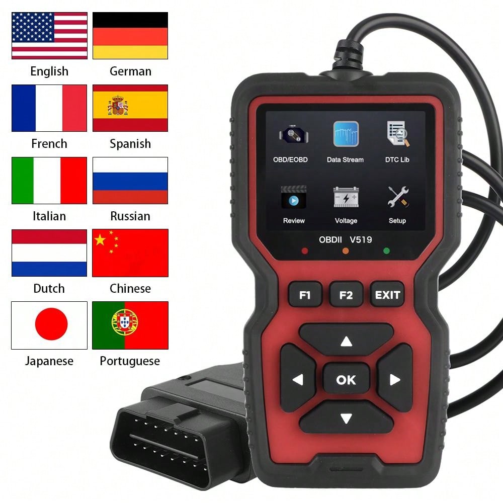 12V Car Tester V519 ELM327 OBD2 Code Reader Scanner OBDII Diagnostic ...