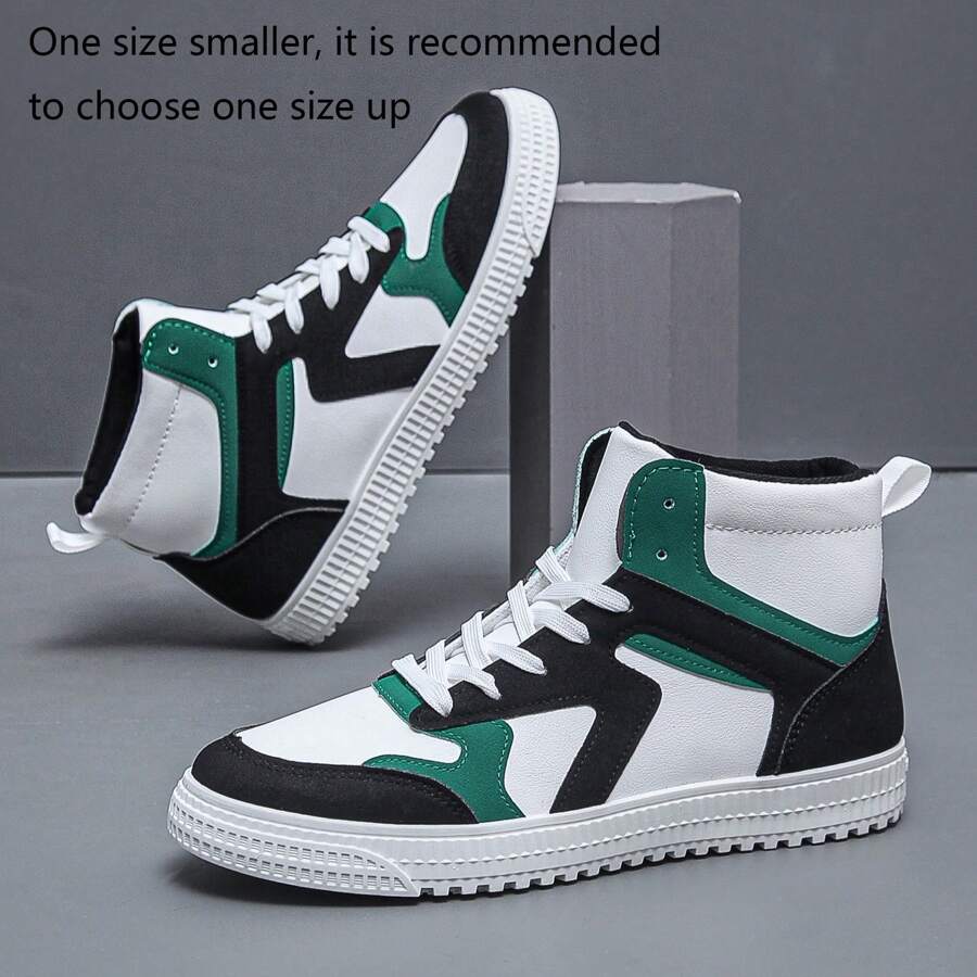 Zapatos deportivos casuales blancos de corte alto para hombres, modernos, simples y cómodos ...