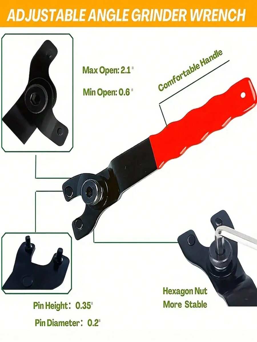 1pc Red Adjustable Lock Pin Wrench For Bench Grinder, Durable Handle ...