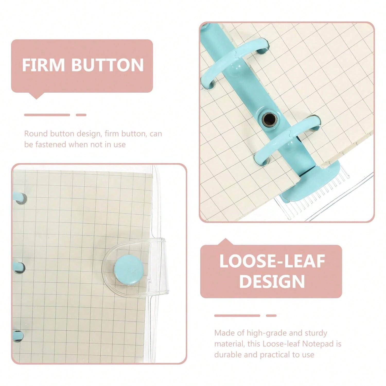 1pc 3-Ring Binder Notebook With Transparent Pvc Cover And Heart-Shaped ...