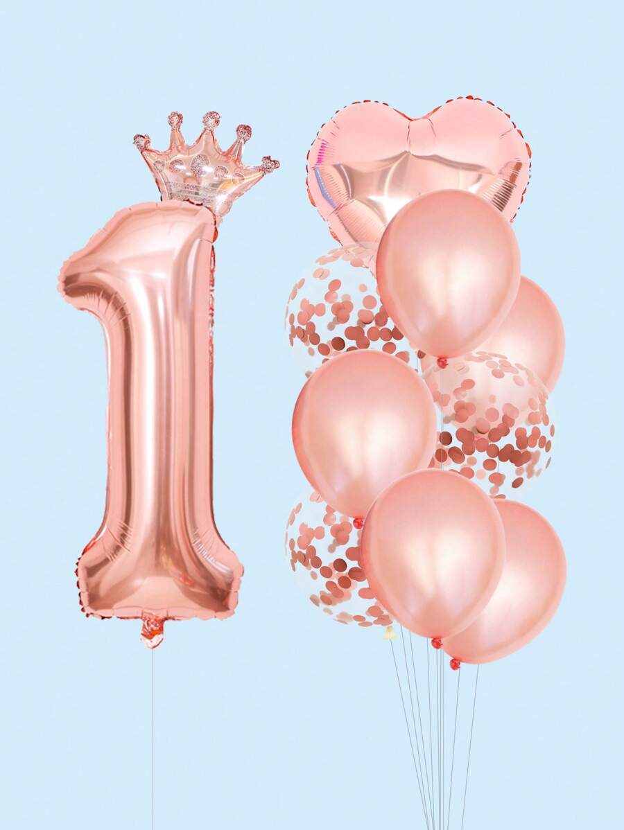 11pcs Jumbo Size Gold Number Balloons 0-9 Years Old Birthday Decor ...