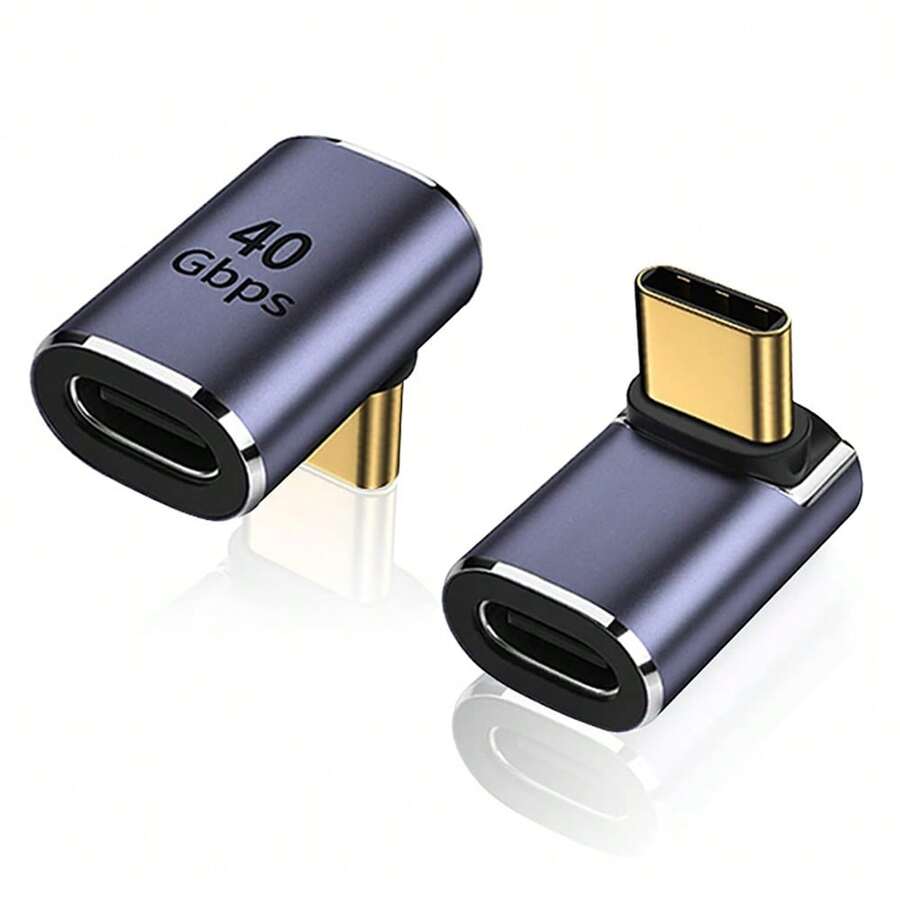 90 Degree Right Angle USB-C Male To Female Adapter, 2 Packs Upper And ...