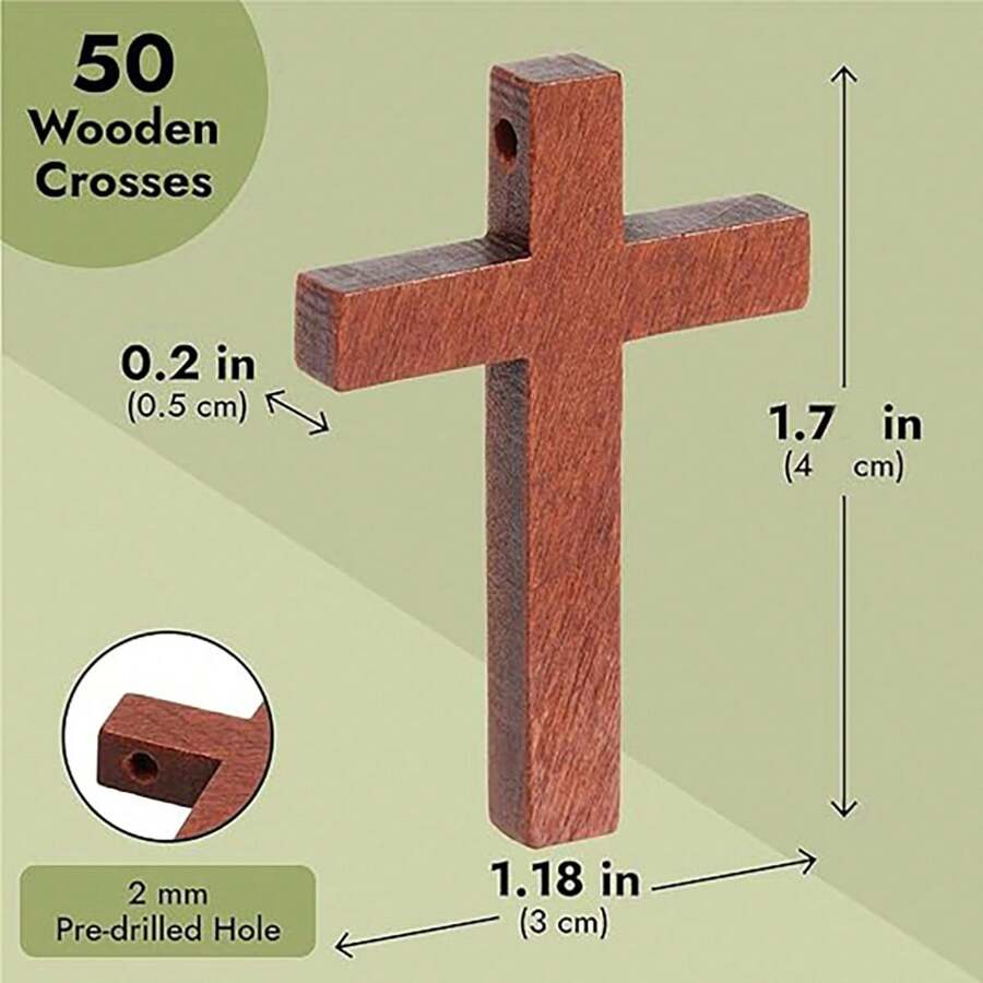 50pcs Handmade Small Wooden Cross Set For Christianity Baptism, Easter ...