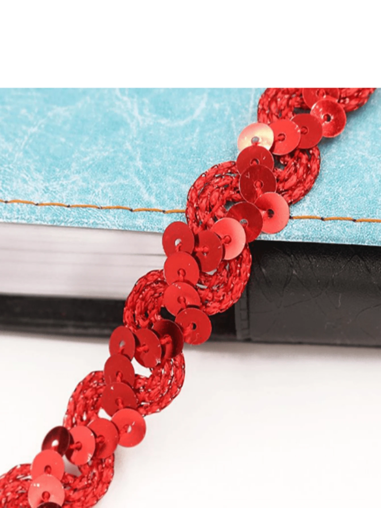 Solid Color 1.5cm Wavy S-Shaped Sequin Strip Edging Ribbon Clothing ...