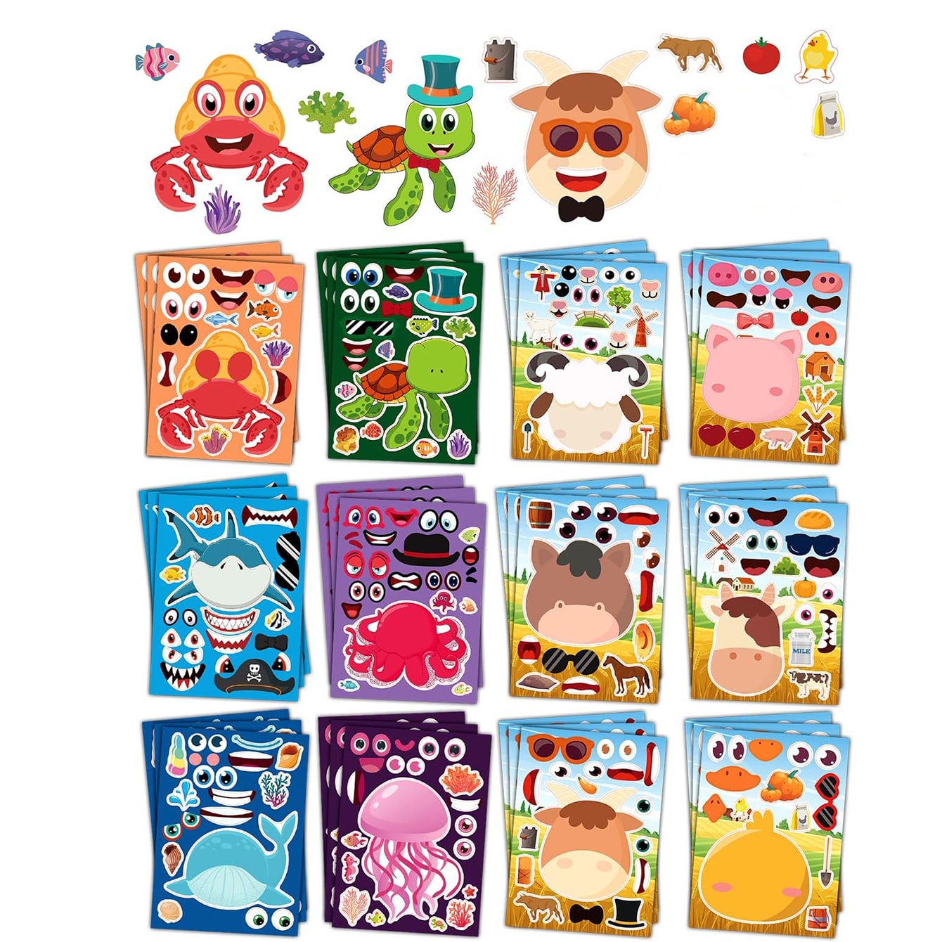 12 vellen Boerderij Dieren Stickers Maak Jouw Stickers Voor Kinderen ...