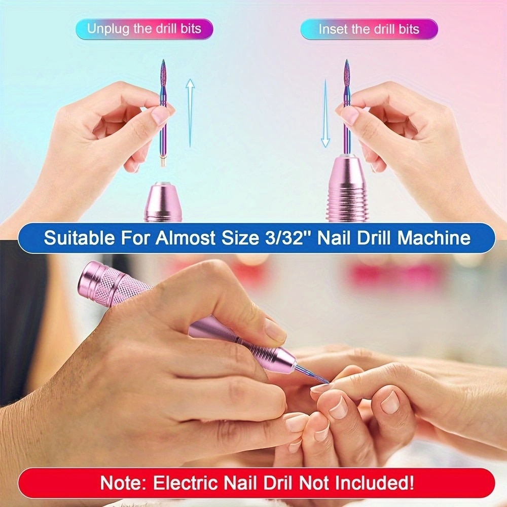 14 Pcs Professional Ceramic Nail Drill Bit Set With Box - Electric ...