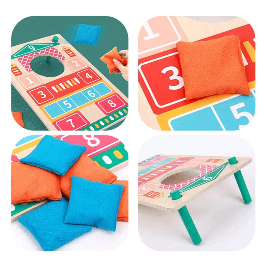 Wooden Corn Hole Game Set - Indoor & Outdoor Sandbag Toss Challenge For ...