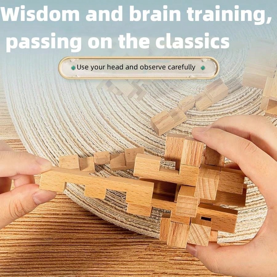 Traditional Chinese Jujube Wood Kong Ming Lock & Luban Lock ...