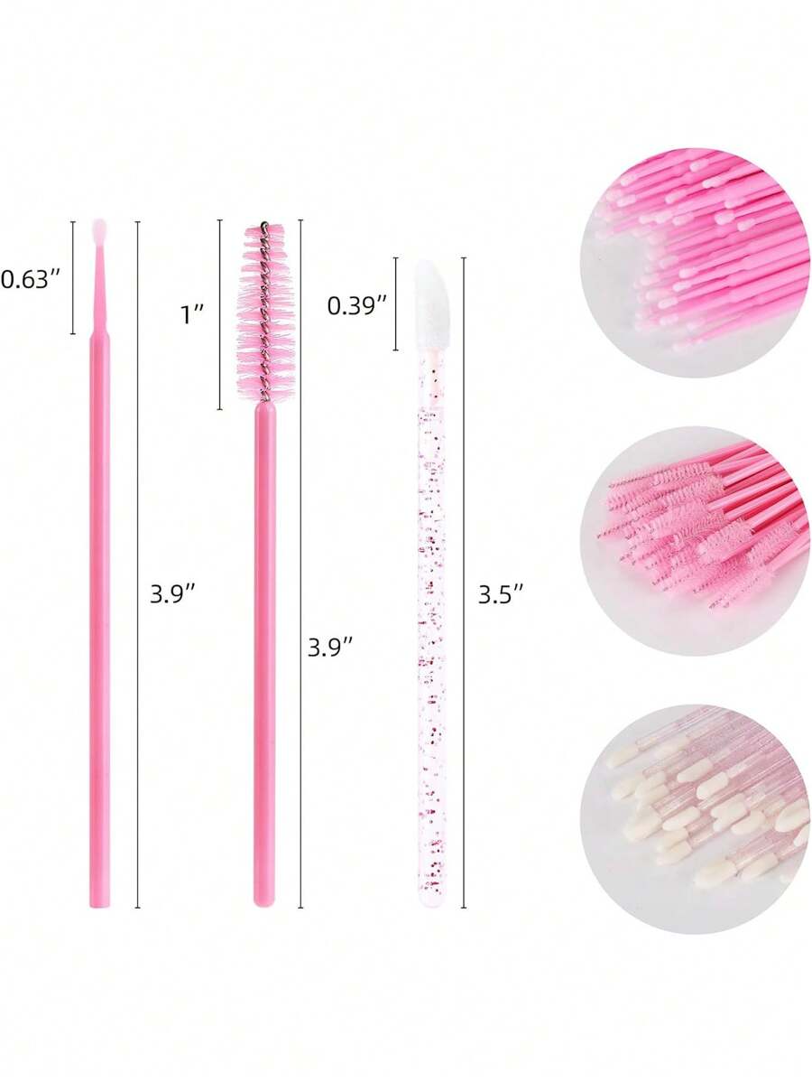 200 Pcs Spoolies Mascara Wands And Lip Brushes And Micro Swabs Pink ...