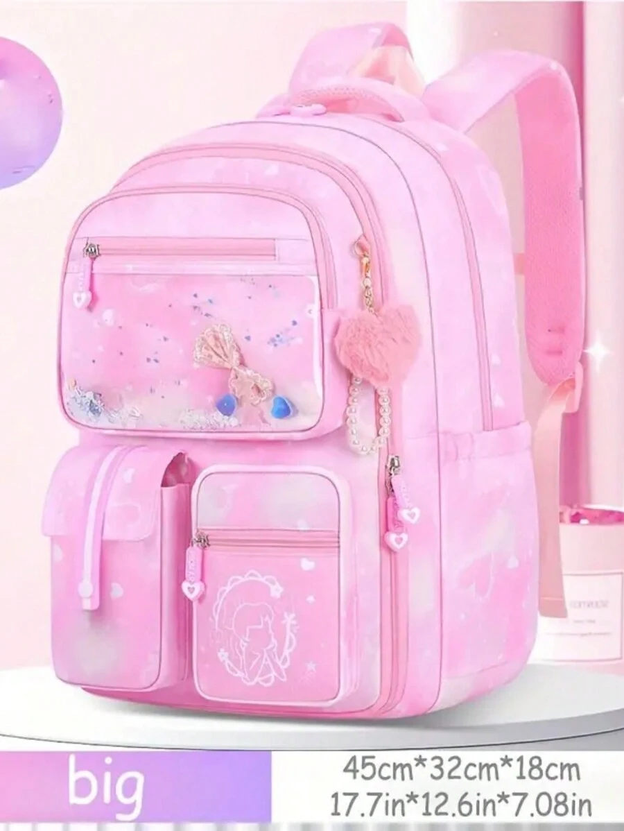 New Primary School Girls Backpack For Grades 1-6, Water Resistant And ...