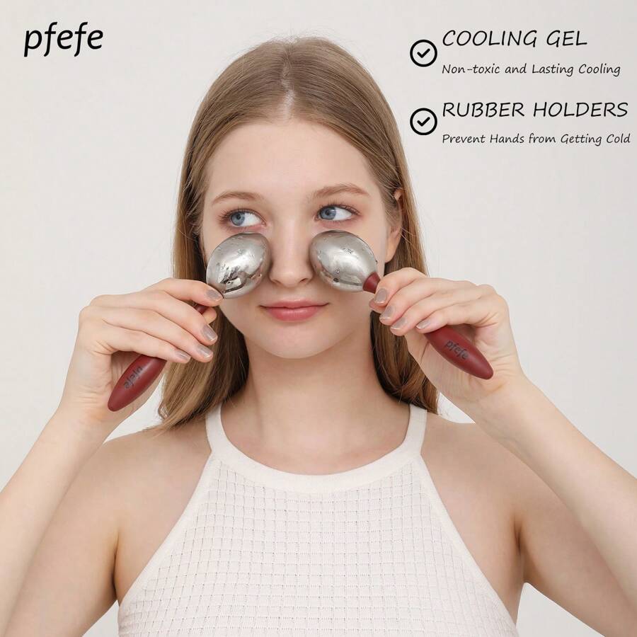 Pfefe Ice Globes For Face & Eyes, Unbreakable Stainless Steel Cryo ...